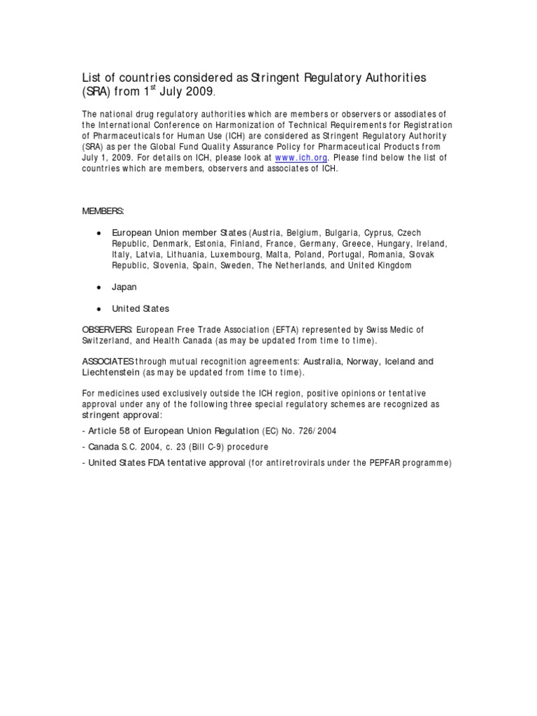 List of Countries Sra | PDF