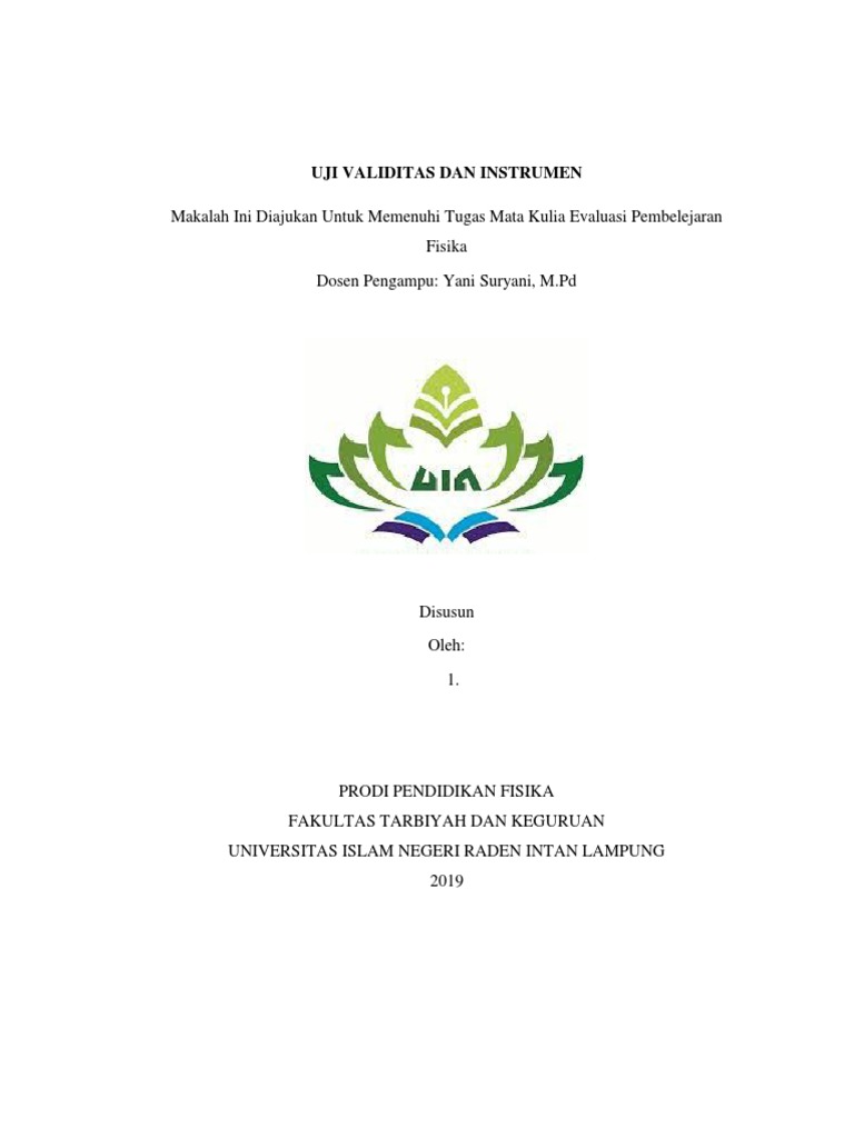 Uji Validitas Instrumen Pembelajaran Fisika | PDF