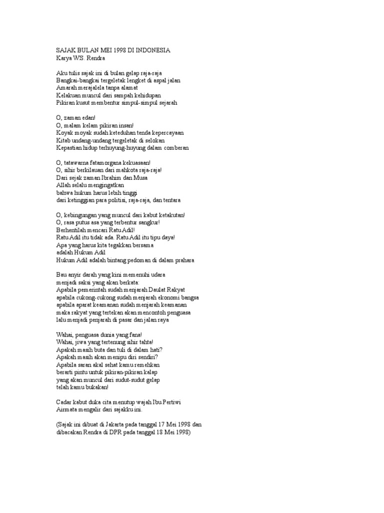 Sajak Bulan Mei-Wps Office | PDF | Sejarah | Dewasa Muda
