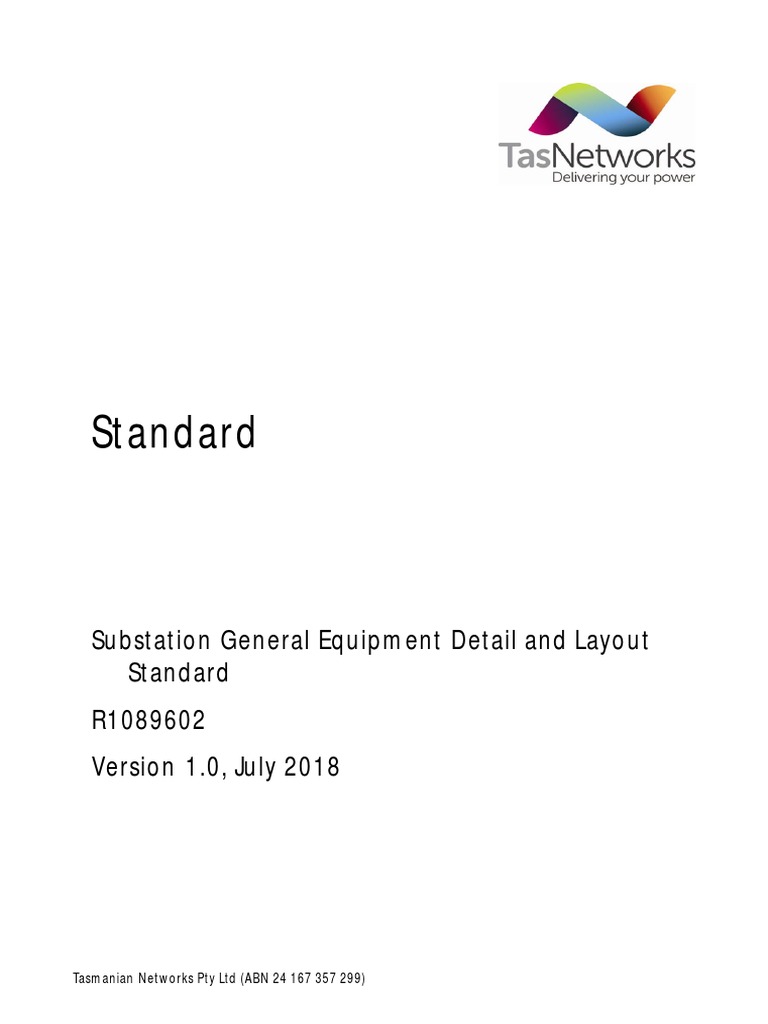 Substation General Equipment Detail and Layout Standard PDF | PDF ...