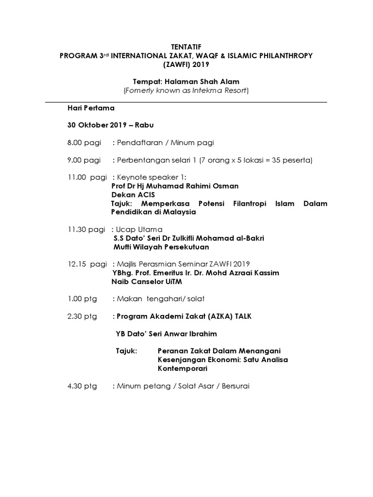 Tentatif Seminar | PDF