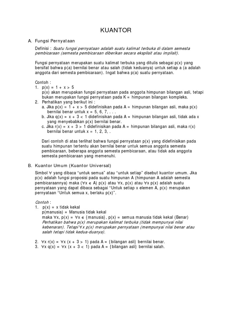 Kuantor Dan Validitas Pembuktian | PDF