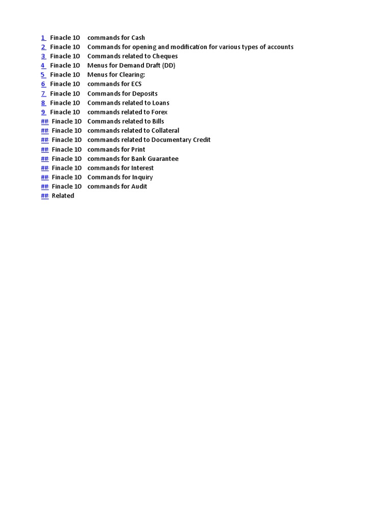 Finacle 10 Command | PDF | Debits And Credits | Deposit Account