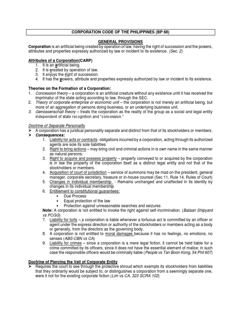 Note On Corp Code | Download Free PDF | Partnership | Stocks