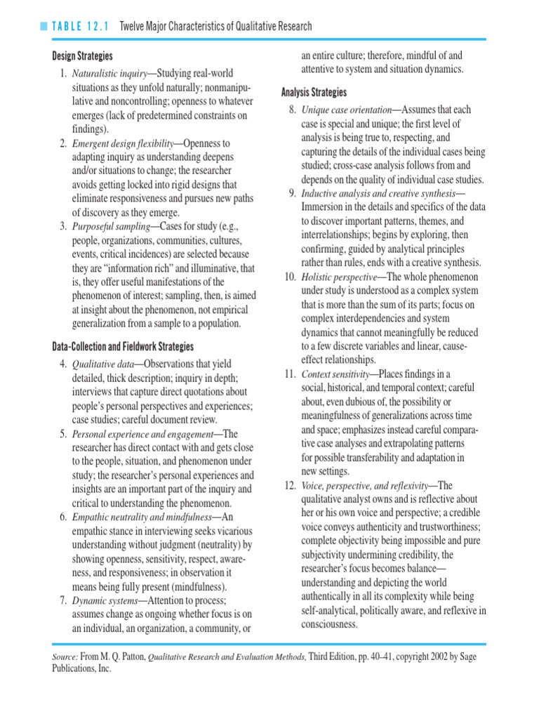 Characteristics of Qualitative Research PDF | PDF | Qualitative Research | Case Study