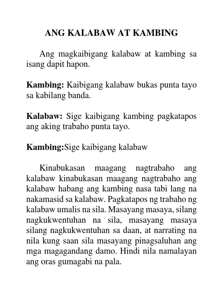 Ang Kalabaw at Kambing | PDF