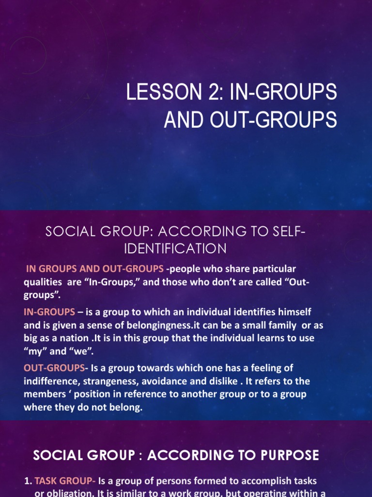 INGROUPS and OUTGROUPS | PDF
