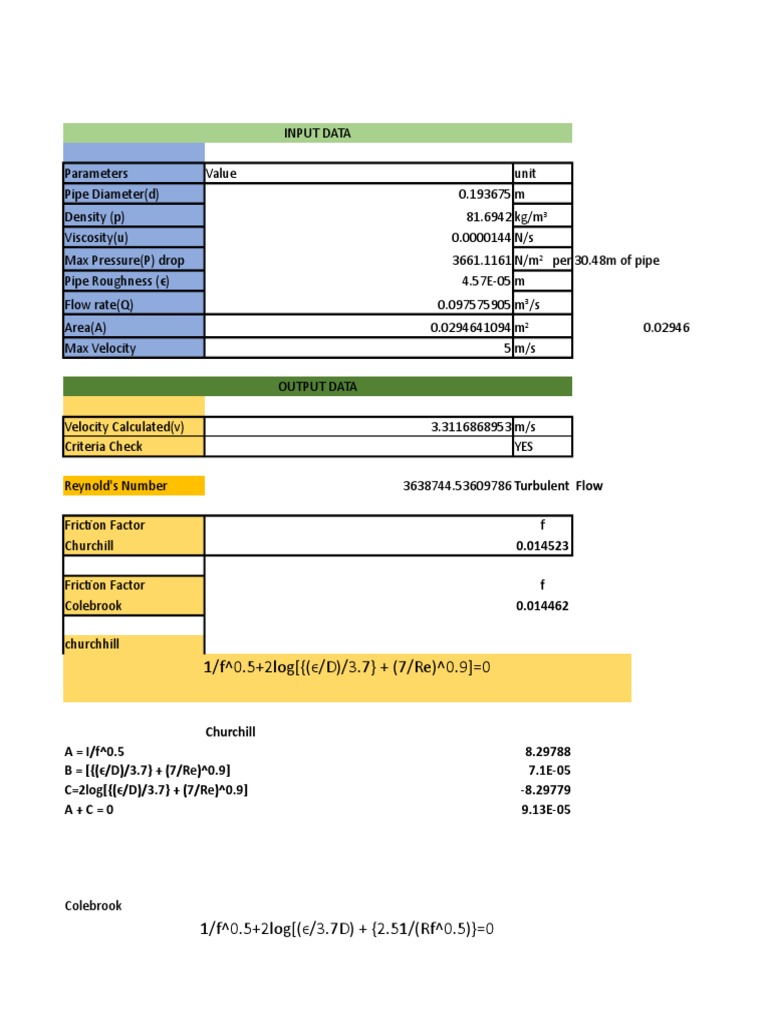 Line Sizing Calculation 1 | PDF | Liquids | Materials Science