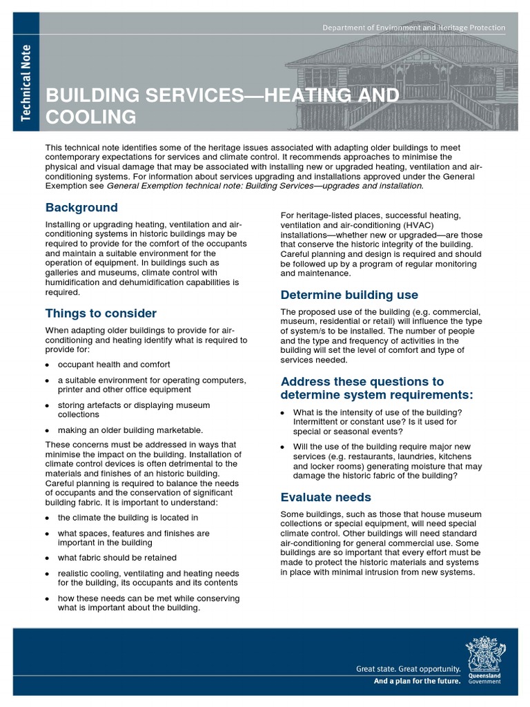 Building Services-Heating and Cooling: Background | PDF | Air ...