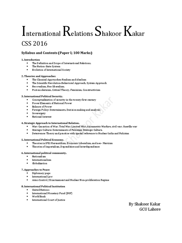 IR Part I.pdf Version 1 | Download Free PDF | Nation State ...