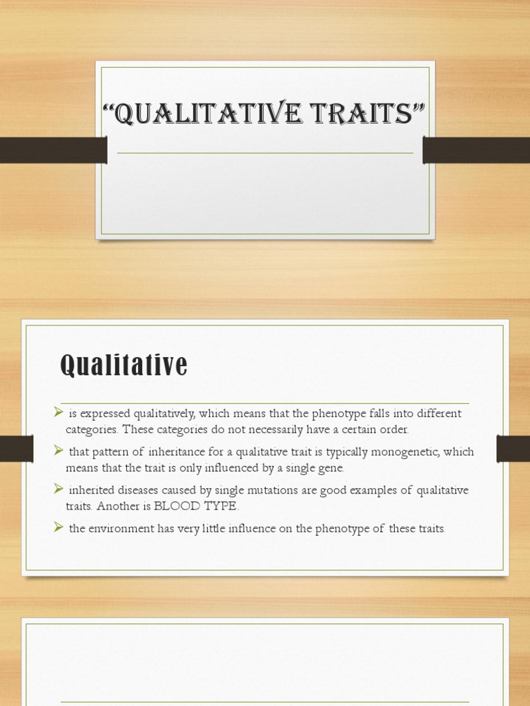 Qualitative Traits | PDF