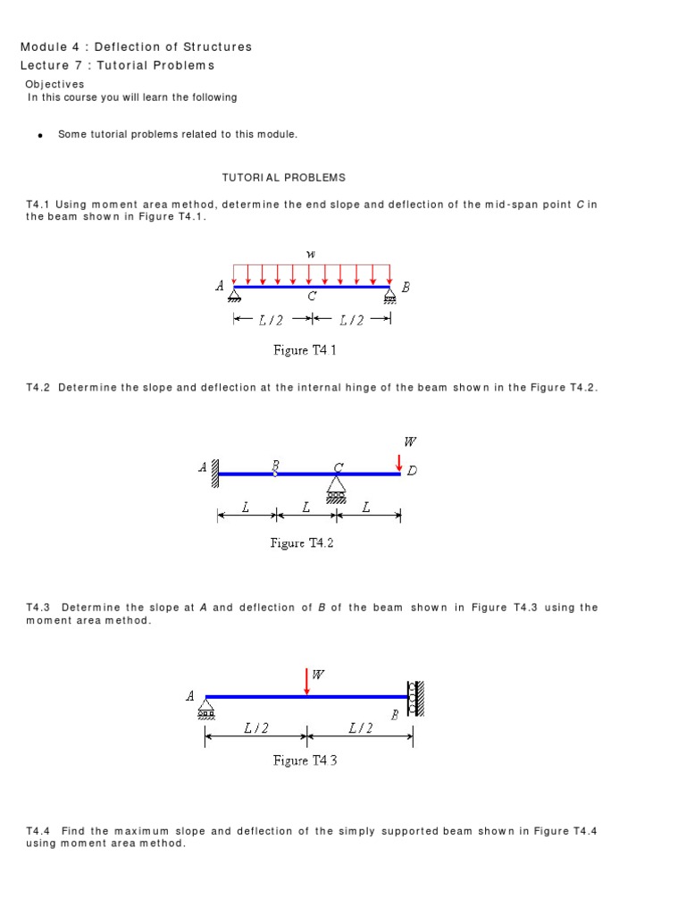 Module 4: Deflection of Structures Lecture 7: Tutorial Problems | PDF | Beam (Structure ...