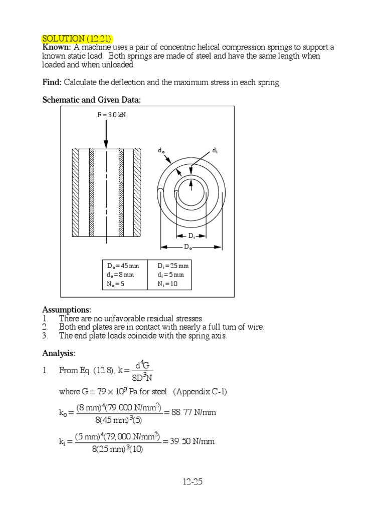 Problem Set 7-Chapter 12 - Helical Compression Spring-Selected Problems ...