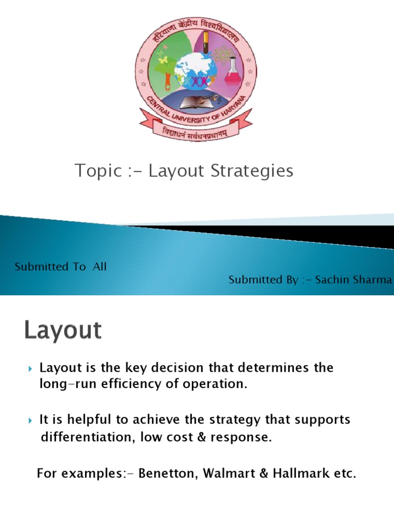 Topic:-Layout Strategies: Submitted To All Submitted By: - Sachin ...