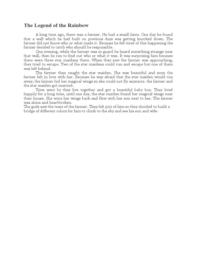 The Legend of The Rainbow | PDF