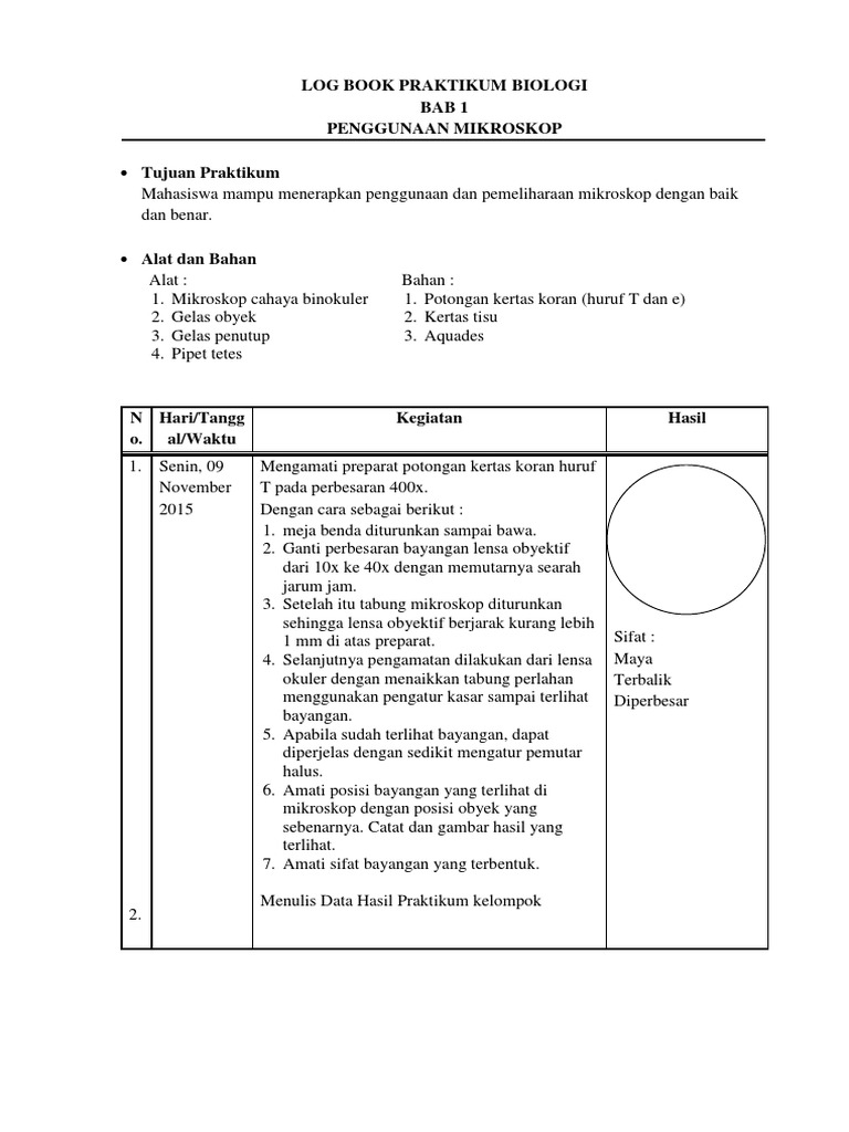 Log Book Praktikum Biologi FTP UB | PDF