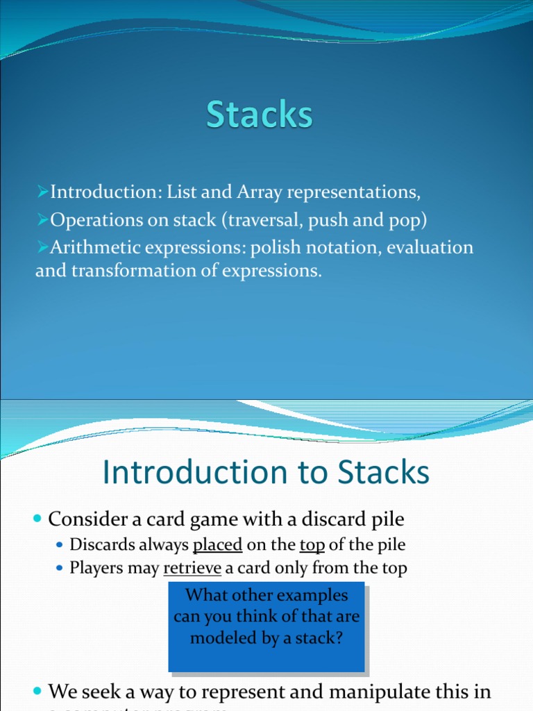 Basics of Stacks Data Structure Lpu | PDF | Mathematical Notation ...