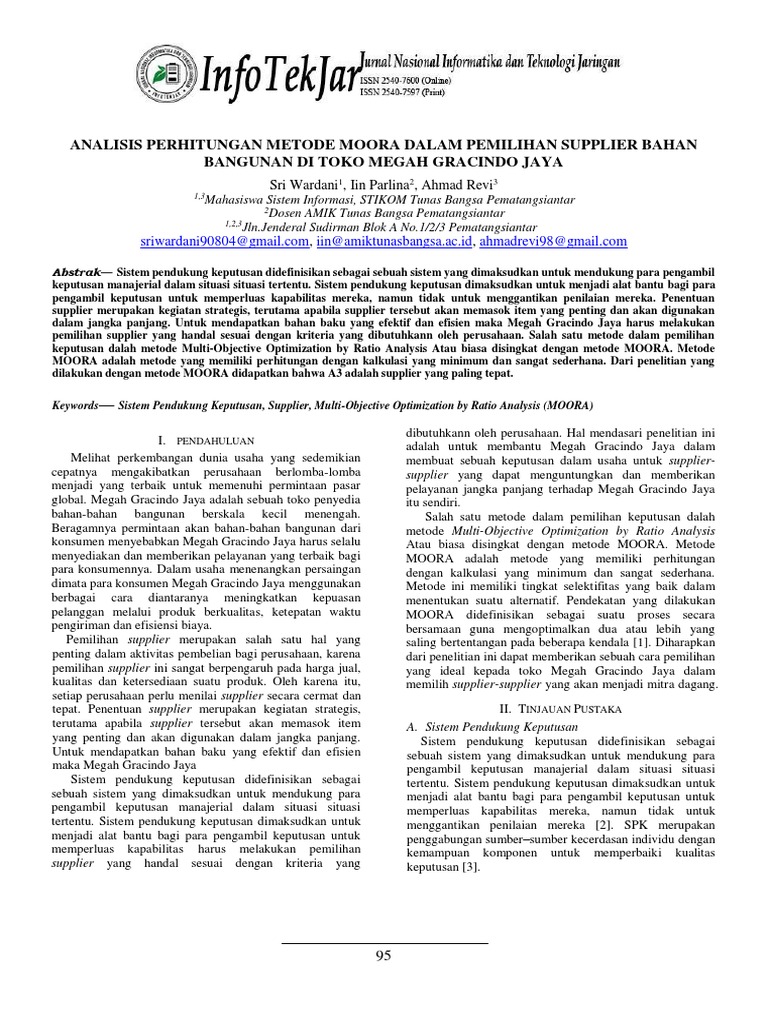 Analisis Perhitungan Metode MOORA Dalam Pemilihan | PDF | Bisnis ...