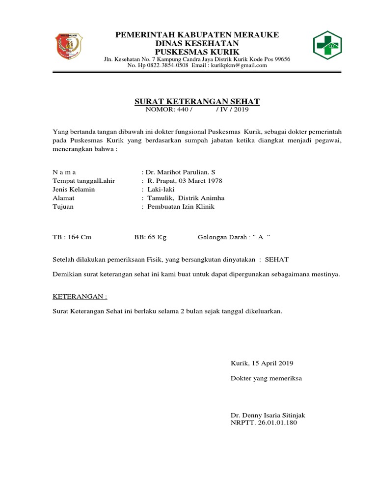 Surat Kesehatan | PDF
