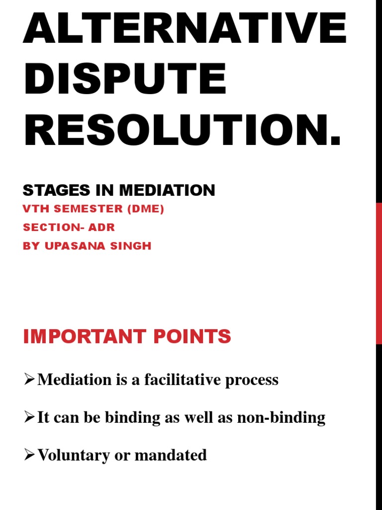 ADR - 10 Stages in Mediation | PDF | Mediation | Negotiation