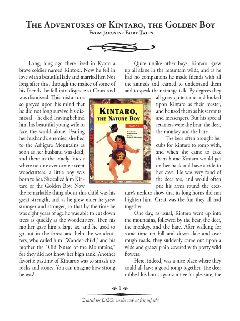 Japanese Fairy Tales 001 The Adventures of Kintaro The Golden Boy PDF | PDF