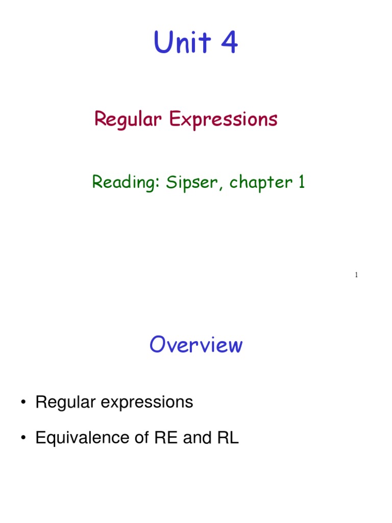 Unit 4: Regular Expressions | PDF | Mathematical Logic | Theoretical Computer Science