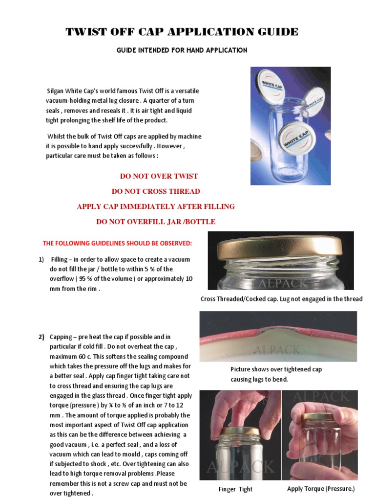 Twist Off Lugs | PDF | Vacuum | Mechanical Engineering