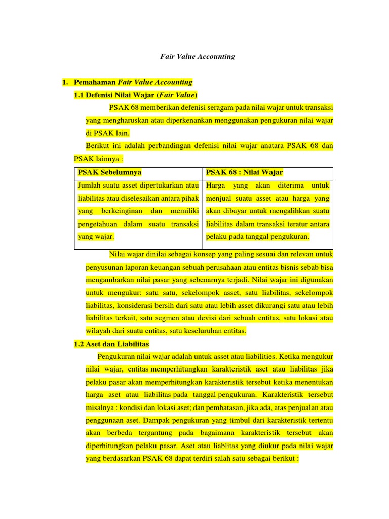 Fair Value Accounting | PDF