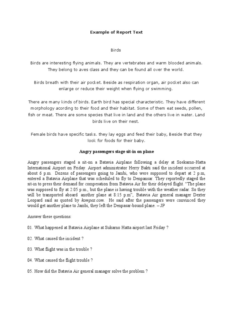 Example of Report Text | PDF | Science & Mathematics