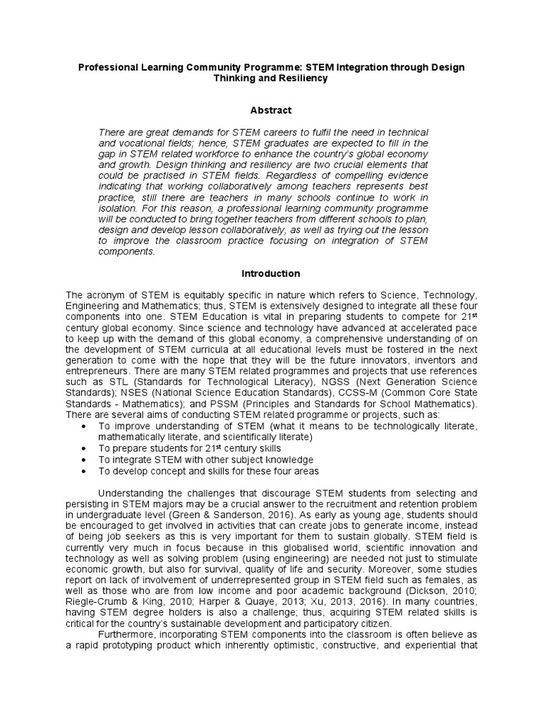 STEM Resilience | PDF | Science, Technology, Engineering, And Mathematics | Teachers