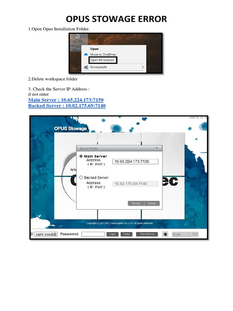Opus Stowage Error | PDF