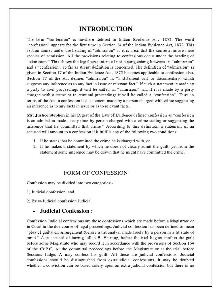 Form of Confession | PDF | Confession (Law) | Crime & Violence