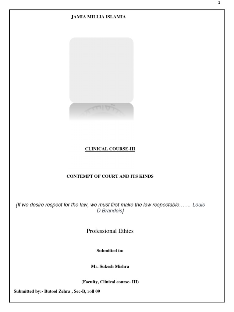 Law and Ethics | PDF | Contempt Of Court | Prejudice (Legal Term)