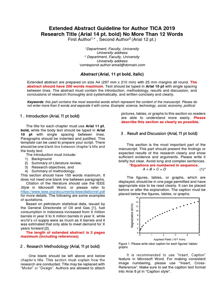 TICA 2019 - Eng-Format Extended Abstract | PDF | Paragraph | Arial