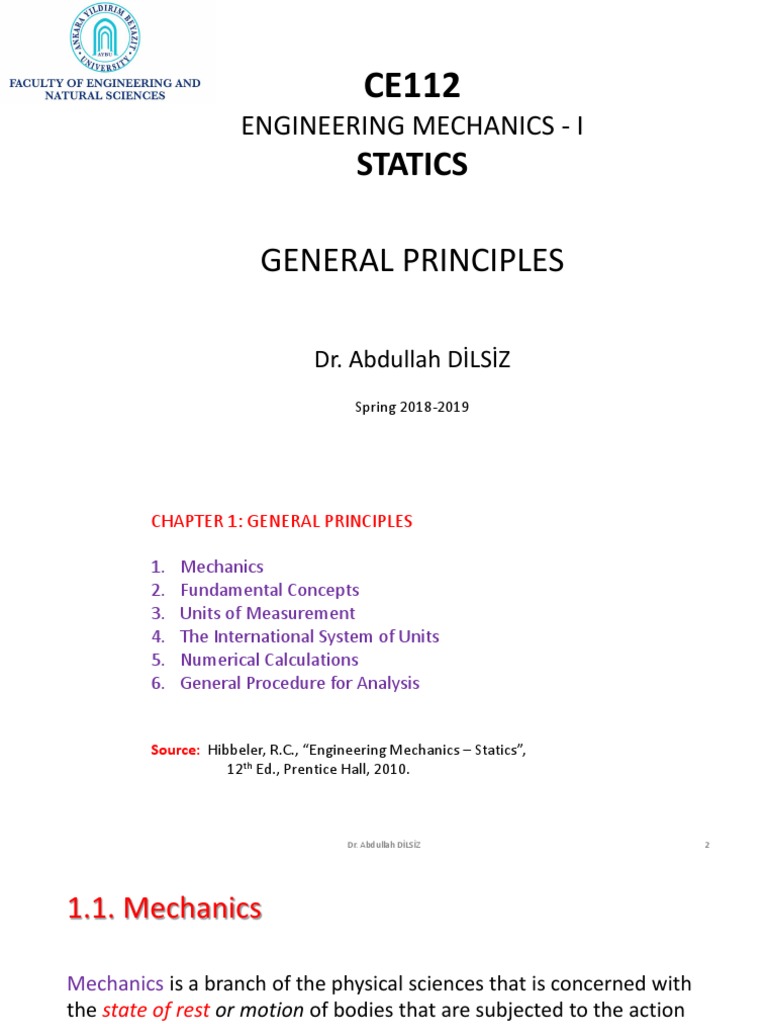 Statics - Chapter 1 | PDF | Force | Mechanics
