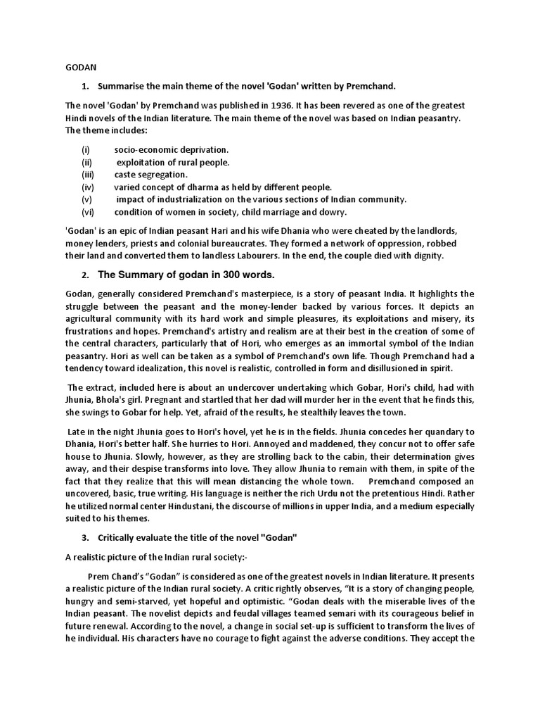 A Detailed Character Analysis of Hori, the Protagonist of Premchand's ...
