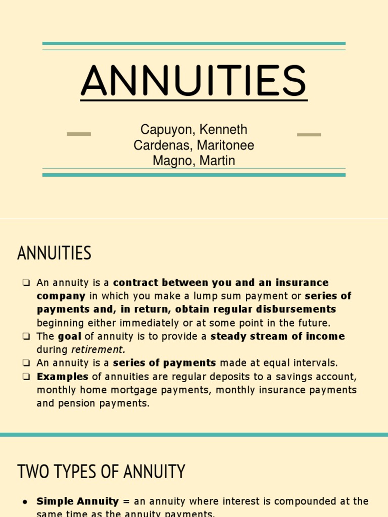 Guide to Annuities and Formulas | PDF | Annuity (European) | Present Value