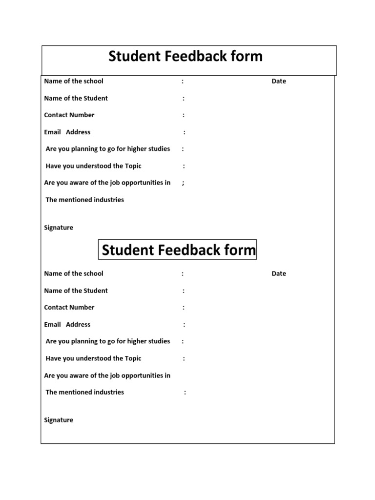 Feed Back Form | PDF