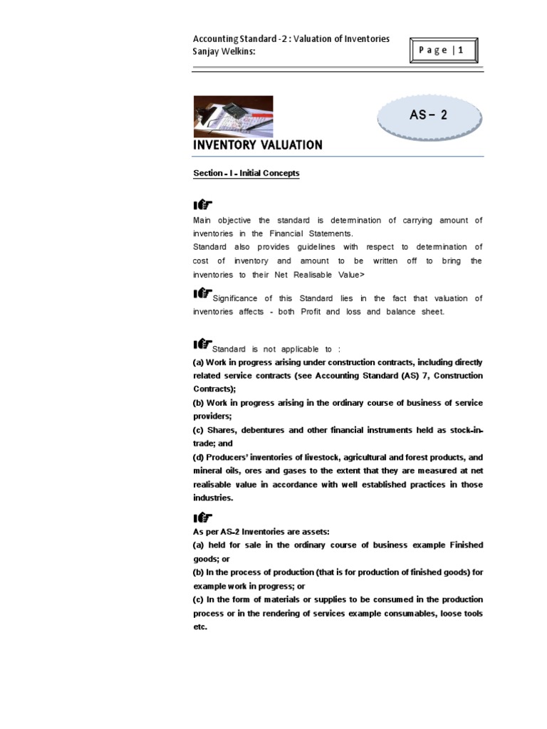 Accounting Standard 2 | PDF | Cost Of Goods Sold | Inventory