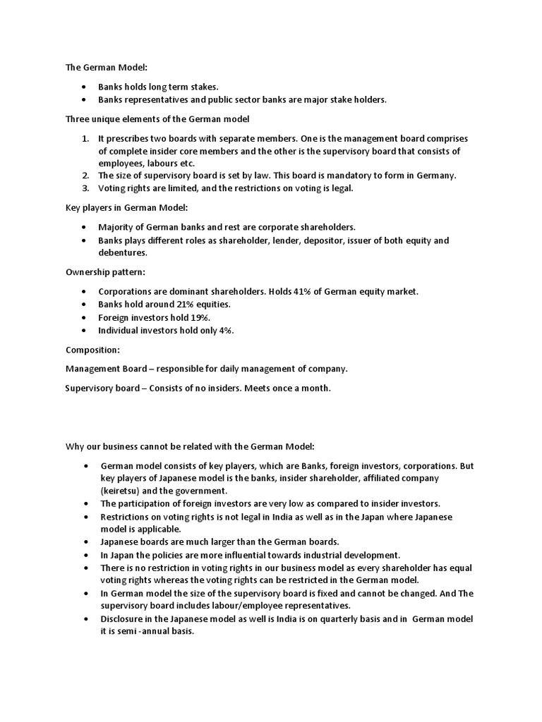 The German Model | PDF