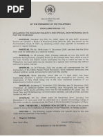 Philippine Holidays 2026 Proclamation | PDF