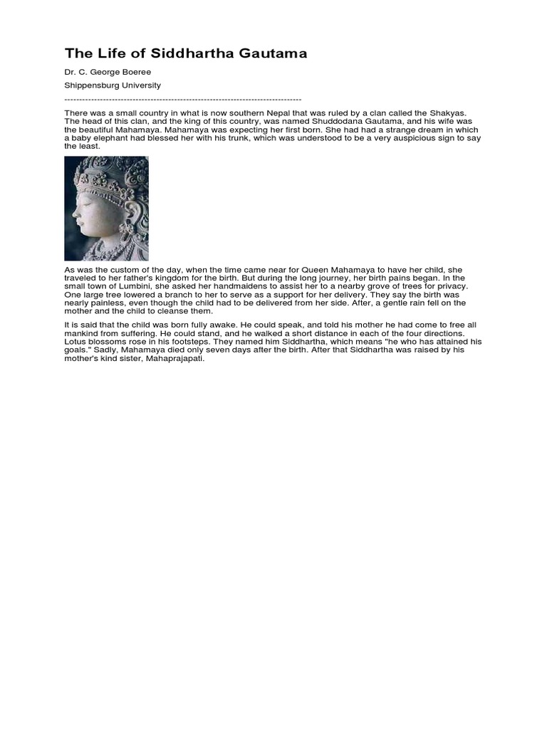The Life of Siddhartha Gautama | PDF