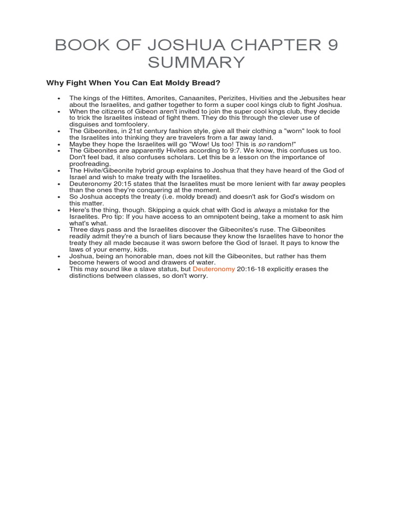 Book Of Joshua Summary