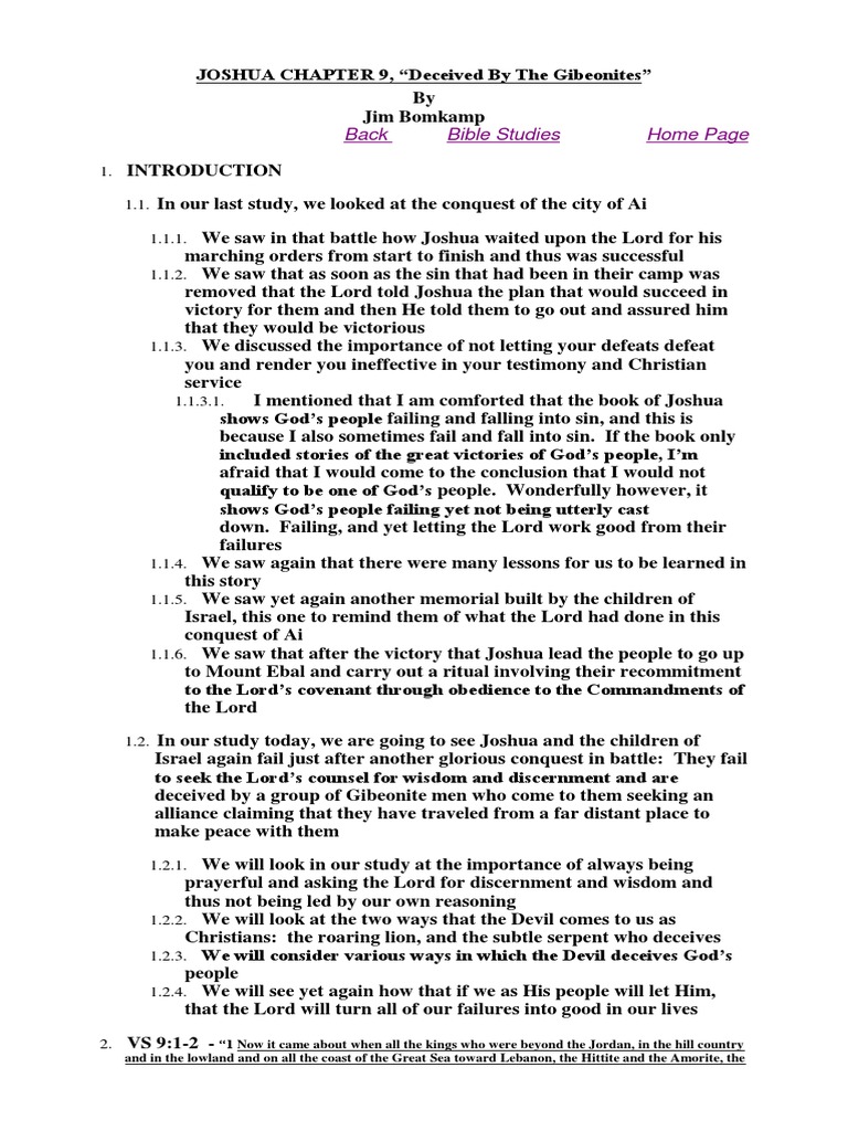 Joshua Chapter 9 | PDF | Canaan | Bible Content