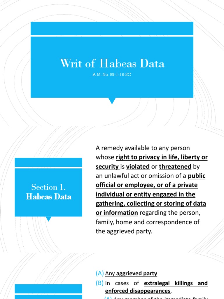 Writ of Habeas Data | PDF | Habeas Corpus | Judge