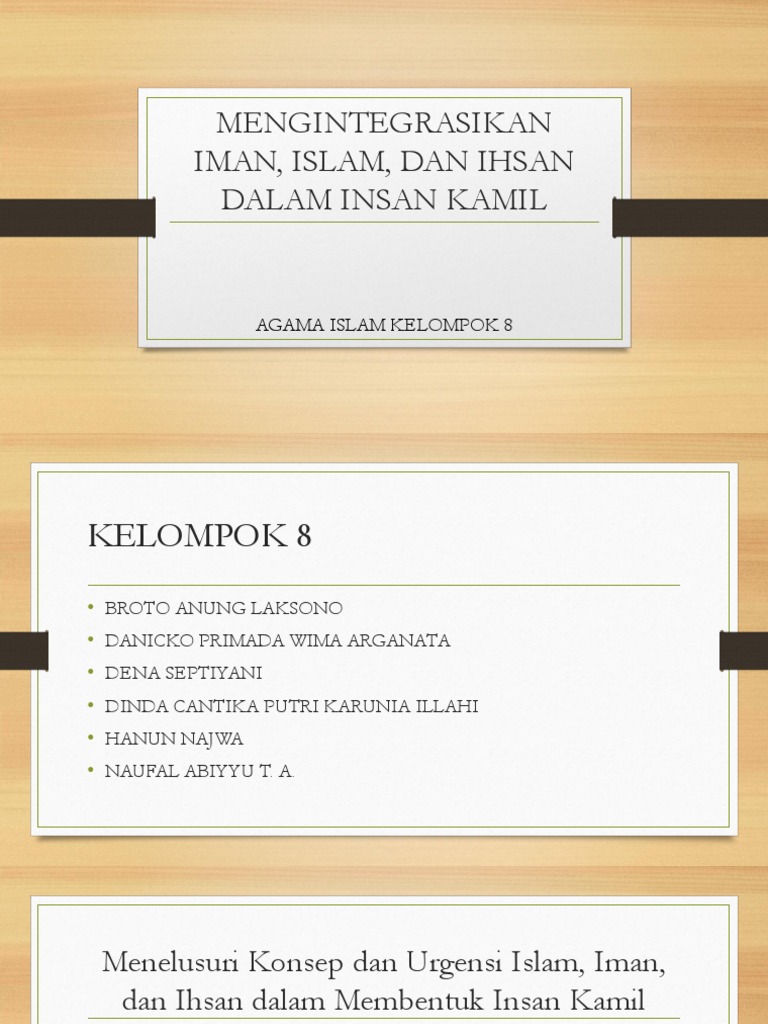 Mengintegrasikan Iman, Islam, Dan Ihsan Dalam Insan Kamil | PDF | Agama ...