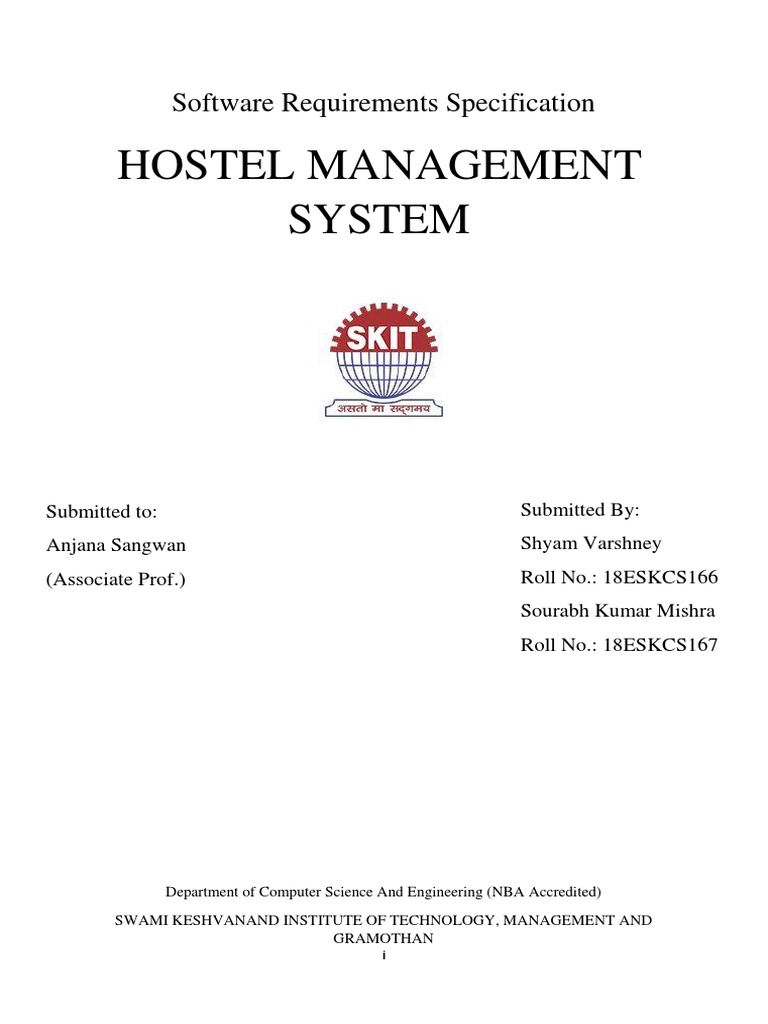 SRS - Shyam Varshney Final | PDF | Databases | Operating System