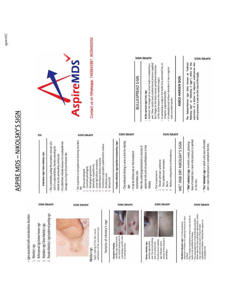 ASPIRE MDS The Nikolsky's Sign | PDF