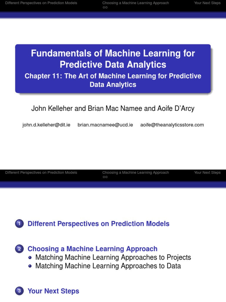 BookSlides 11 The Art of Machine Learning For Predictive Data Analytics ...