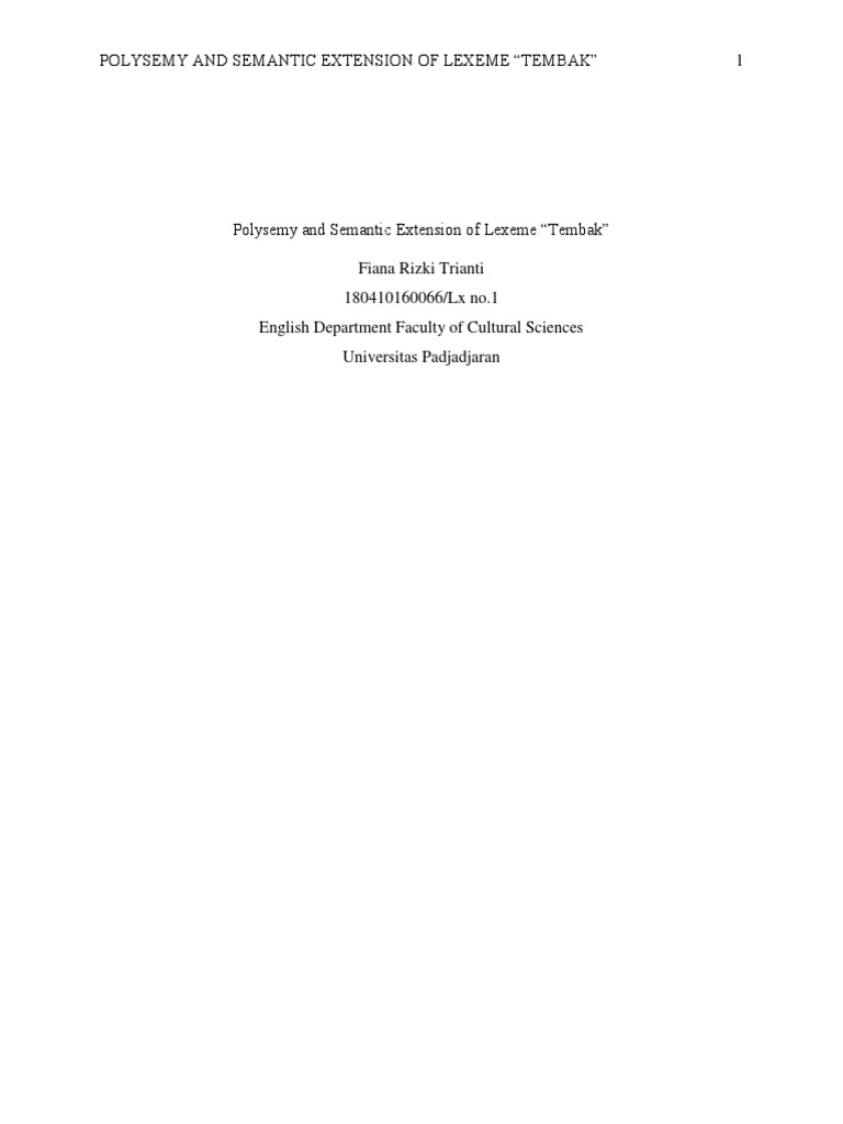 Polysemy and Semantic Extension | PDF | Semantics | Word